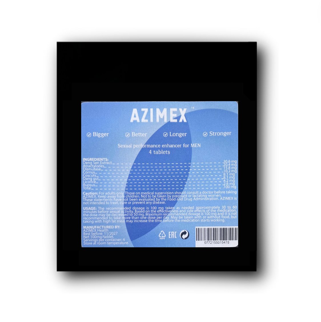 AZIMEX Blue maisto papildas vyrams 4 tab. - Aistra