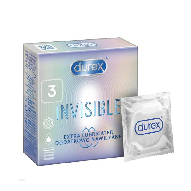 Durex Invisible Extra Lubricated prezervatyvai - Aistra
